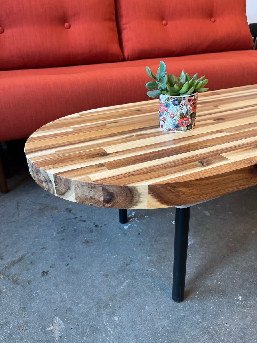 Portia Pill-Shaped Coffee Table -42" W – Retro Modern Furnishings